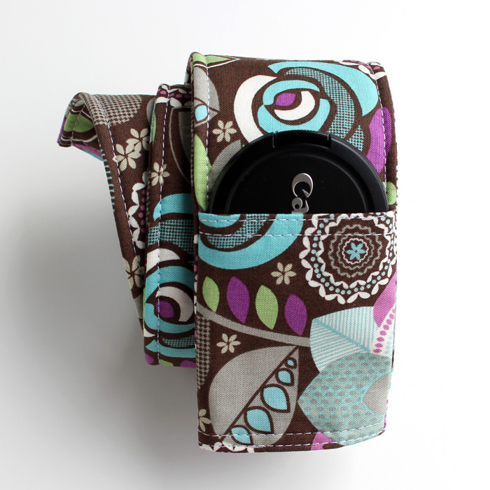 Dslr Camera Strap Cover - Padding And Lens Cap Pocket - Floral Brown ...